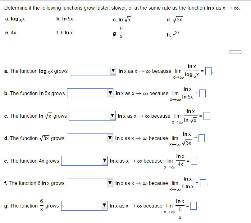 Solved Determine if the following functions grow faster, | Chegg.com