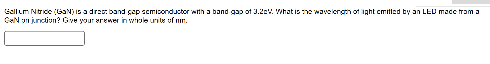 Solved Gallium Nitride (GaN) ﻿is a direct band-gap | Chegg.com
