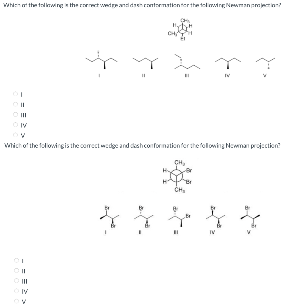 Solved Which of the following is the correct wedge and dash | Chegg.com