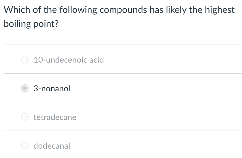 Solved Which of the following compounds has likely the | Chegg.com