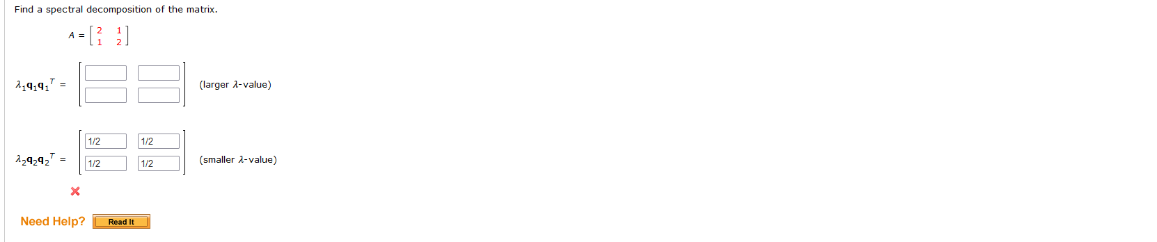 Solved Find a spectral decomposition of the matrix. | Chegg.com