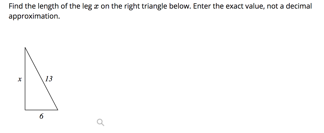 Solved Find the length of the leg x on the right triangle | Chegg.com
