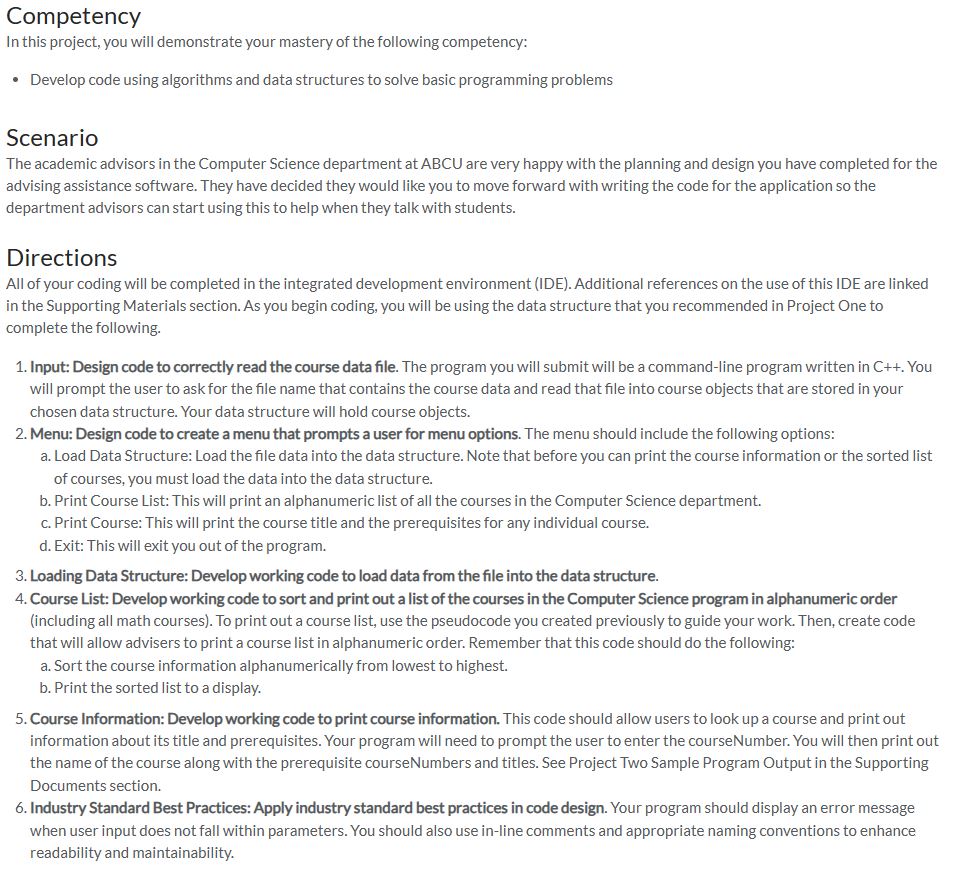 Solved Competency In this project, you will demonstrate your | Chegg.com