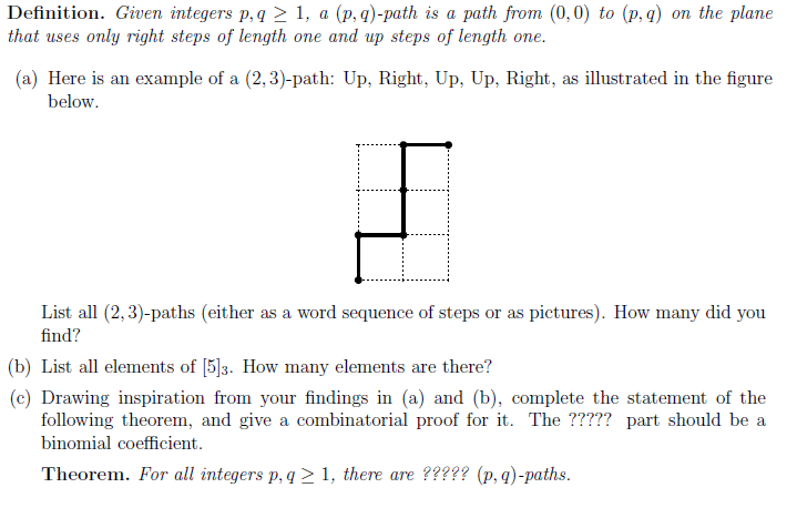 Solved Definition. Given integers p,q>=1,a(p,q)-path is a | Chegg.com