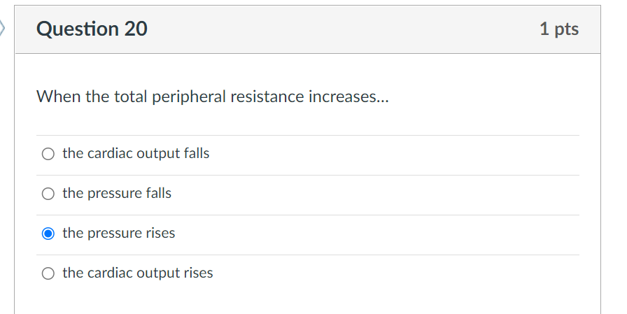 Solved When the total peripheral resistance increases... the | Chegg.com