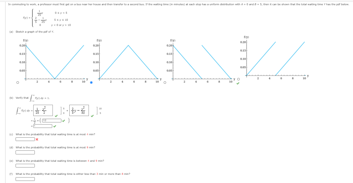 Solved In commuting to work, a professor must first get on a | Chegg.com