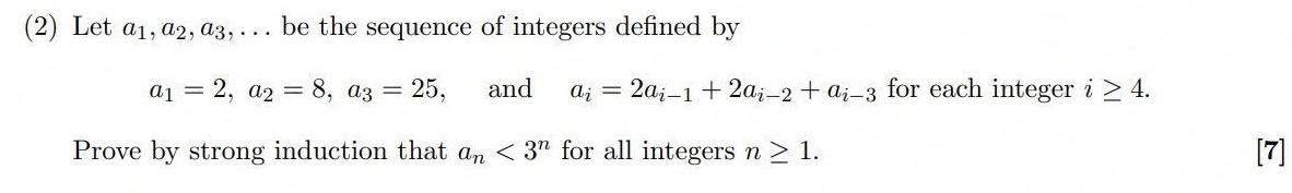 Solved (2) Let a1,a2,a3,… be the sequence of integers | Chegg.com