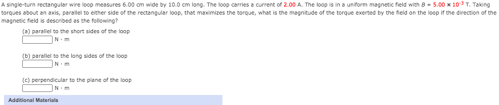 Solved A single-turn rectangular wire loop measures 6.00 cm | Chegg.com