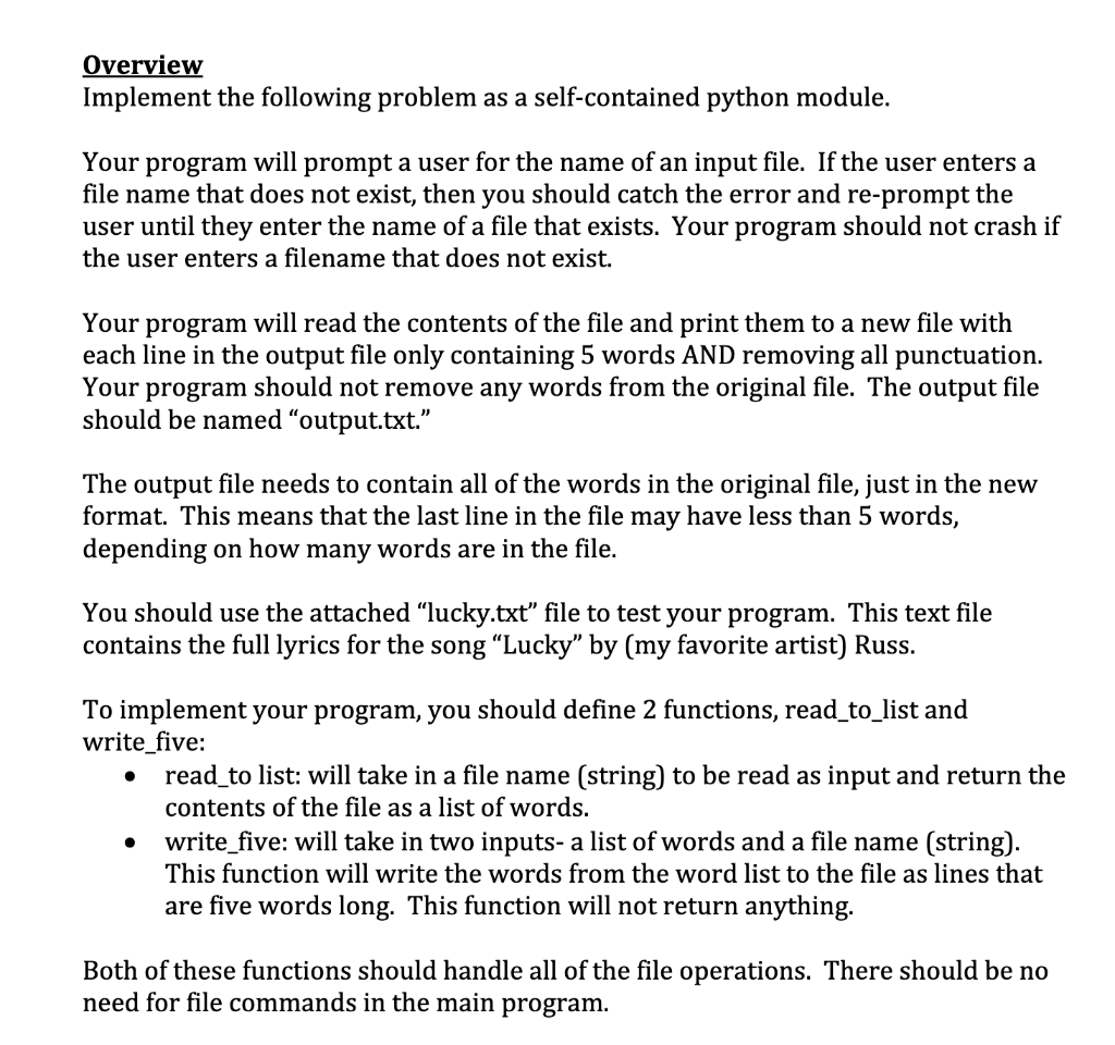 Solved Overview Implement the following problem as a | Chegg.com