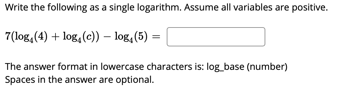 Solved Write the following as a single logarithm. Assume all | Chegg.com
