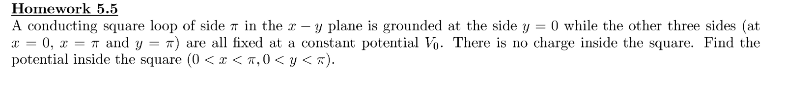 Solved A conducting square loop of side π in the x−y plane | Chegg.com