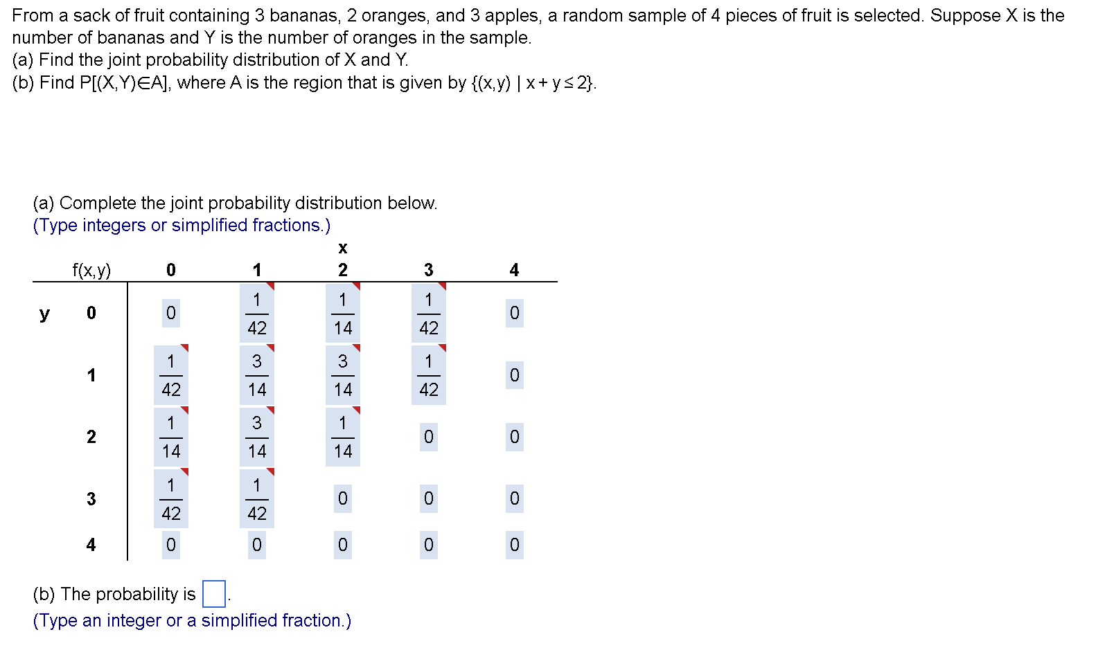 From a sack of fruit containing 3 bananas, 2 oranges, | Chegg.com