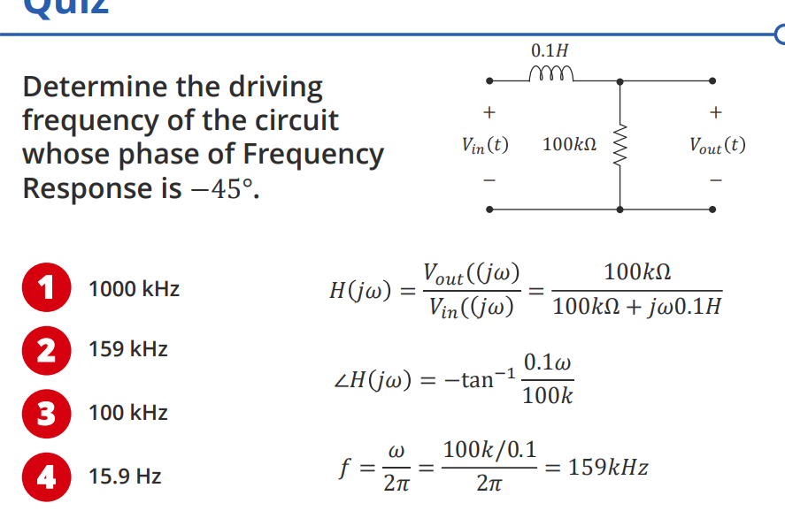 Solved 0.11 + + Determine the driving frequency of the | Chegg.com