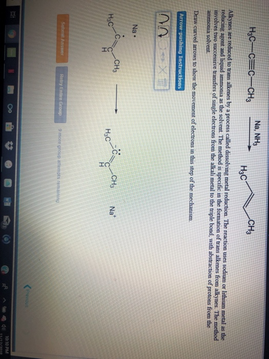 Solved Na, NH3 CH3 H3C Alkynes are reduced to trans alkenes | Chegg.com
