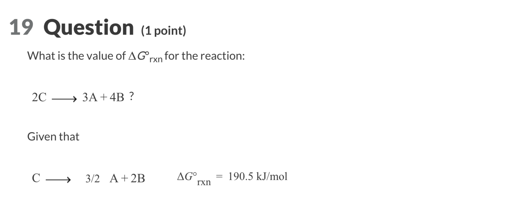Solved What is the value of ΔGrxn∘ for the reaction: 2C 3 | Chegg.com