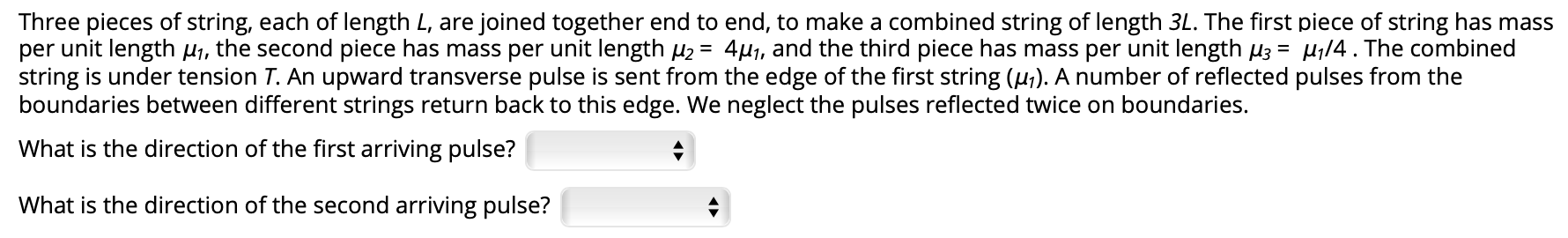 Solved Three pieces of string, each of length L, are joined | Chegg.com