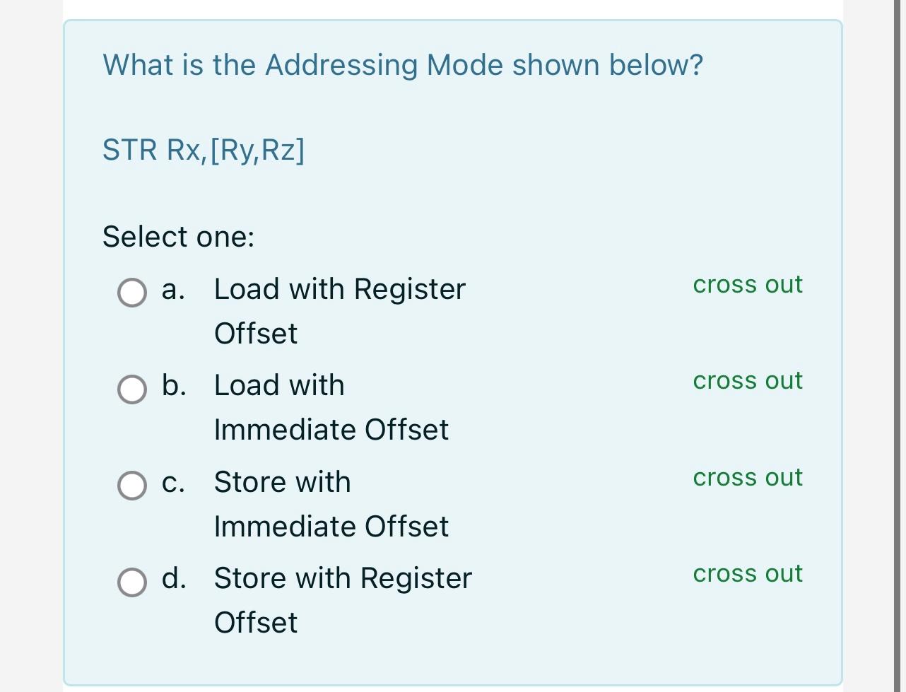 Solved What is the Addressing Mode shown below? STR Rx, | Chegg.com