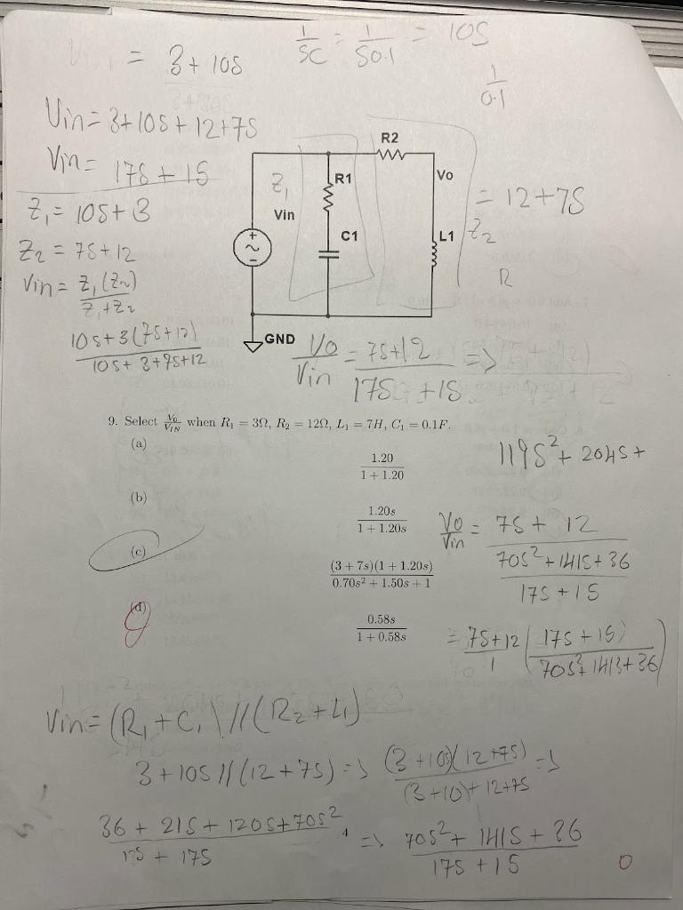 Solved 12₁ (R₂) 3(6) 18-2 2+6 R1 Vo R3 www w Vin R2 GND 10. | Chegg.com