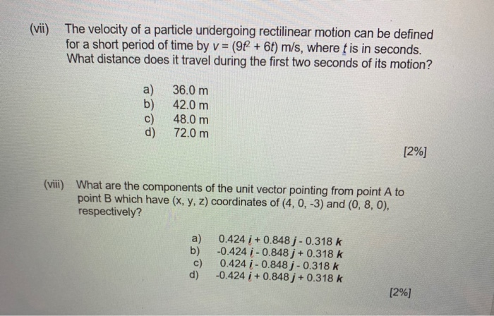 Solved (vi) The velocity of a particle undergoing | Chegg.com