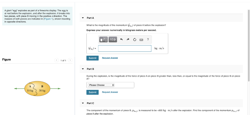 Solved A giant 'egg' explodes as part of a fireworks | Chegg.com