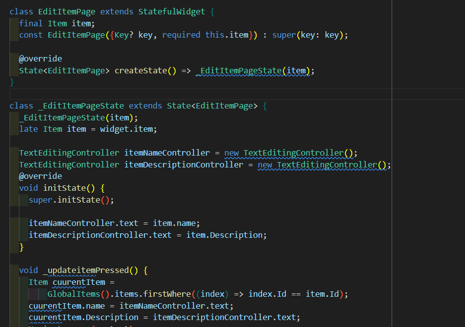 Solved Flutter Dart I have these files in picture I wrote | Chegg.com