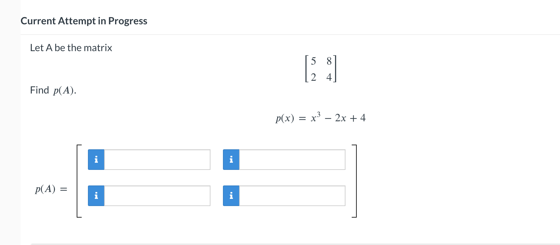 Solved Current Attempt in Progress Use the row method or | Chegg.com