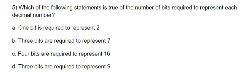 Solved 4) Identify an accurate representation of decimal to | Chegg.com