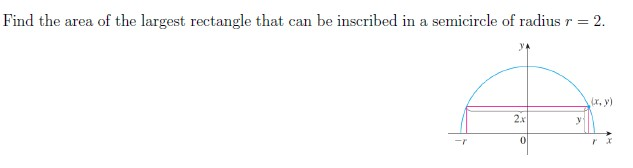 Solved Find the area of the largest rectangle that can be | Chegg.com
