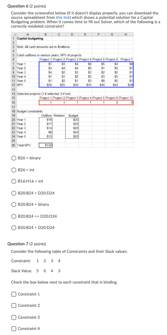 Solved 4 g Question 4 (2 points) Consider the screenshot | Chegg.com