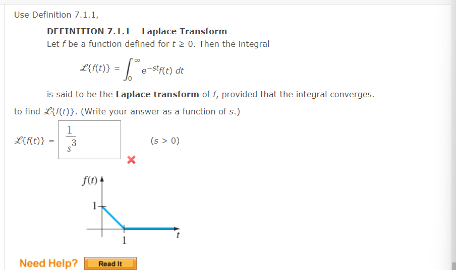 Solved Use Definition 7 1 1 Definition 7 1 1 Laplace