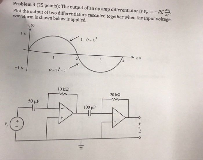 Solved The output of an op amp differentiator is v_0 = -RC | Chegg.com