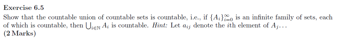 Solved Show that the countable union of countable sets is | Chegg.com