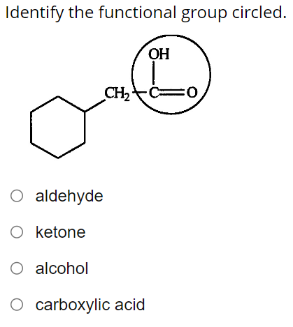 Solved Identify the functional group circled. aldehyde | Chegg.com
