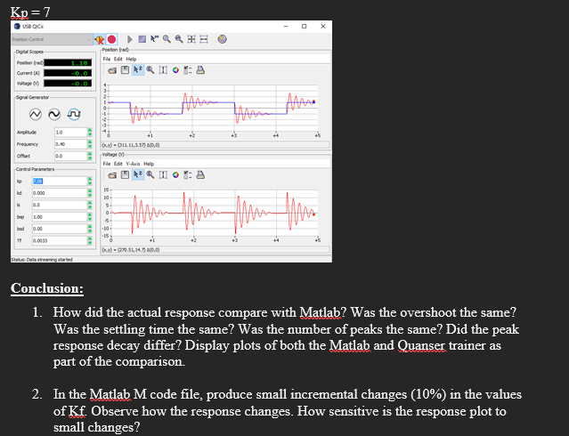Part 1: Position Response to a Step Input - By | Chegg.com