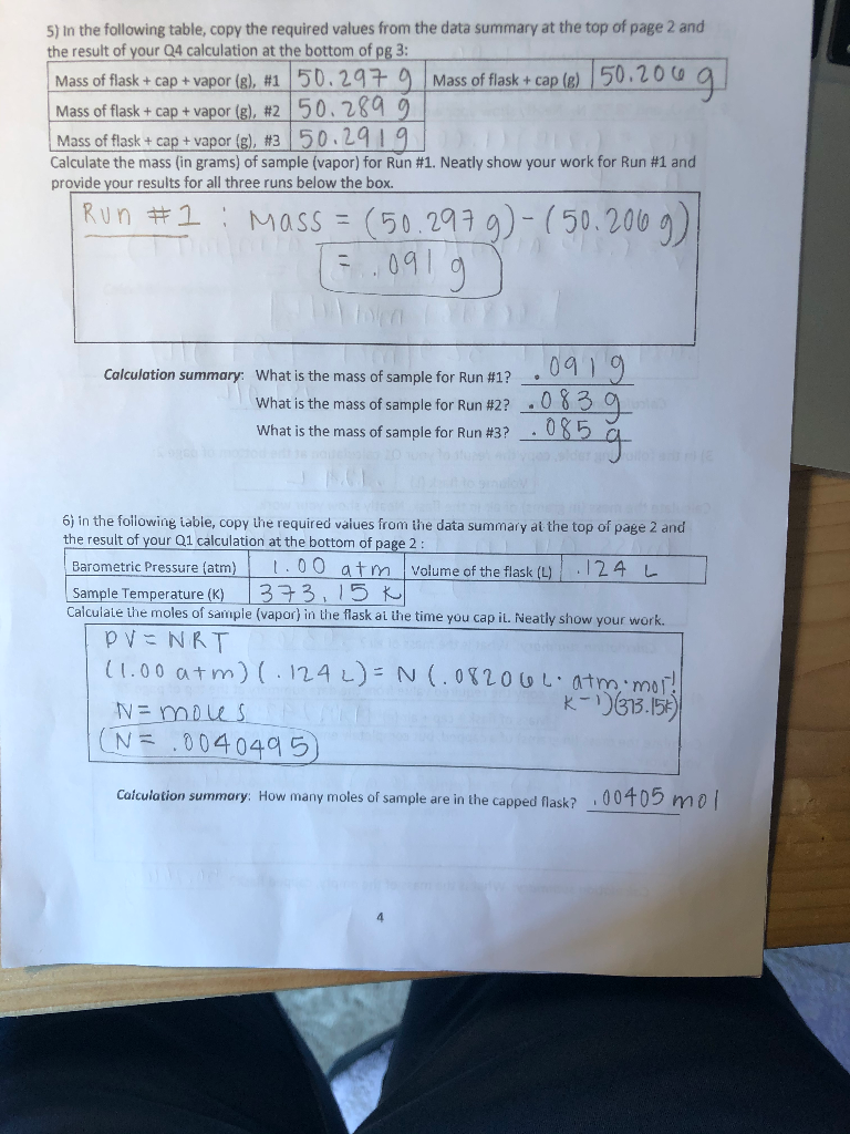 Solved 5) in the following table, copy the required values | Chegg.com