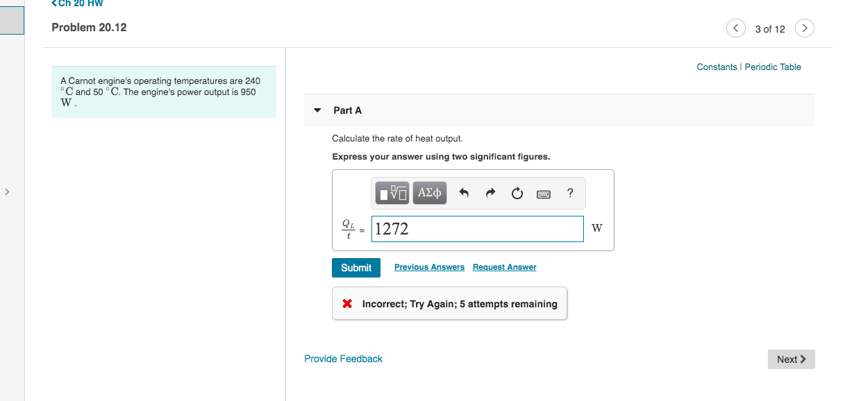 Solved Constants Periodic Table A Carnot engine's operating | Chegg.com