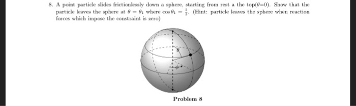 Solved 8. A point particle slides frictionlessly down a | Chegg.com