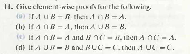Solved 11. Give element-wise proofs for the following: If | Chegg.com