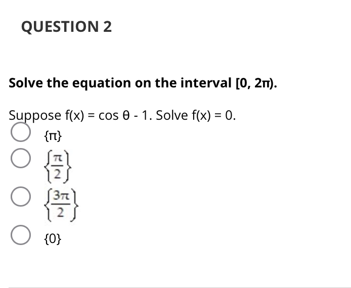 Solved Solve the equation on the interval \\( [0,2 \\pi) | Chegg.com