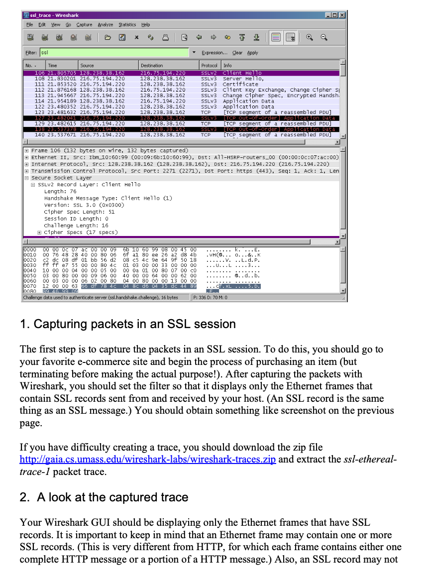 9, Complete the Wireshark Lab: SSL. The answers to | Chegg.com