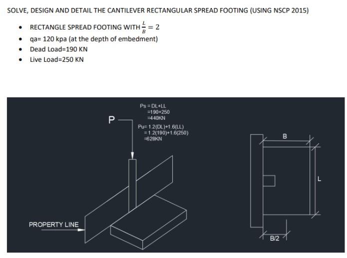 Solved SOLVE, DESIGN AND DETAIL THE CANTILEVER RECTANGULAR | Chegg.com
