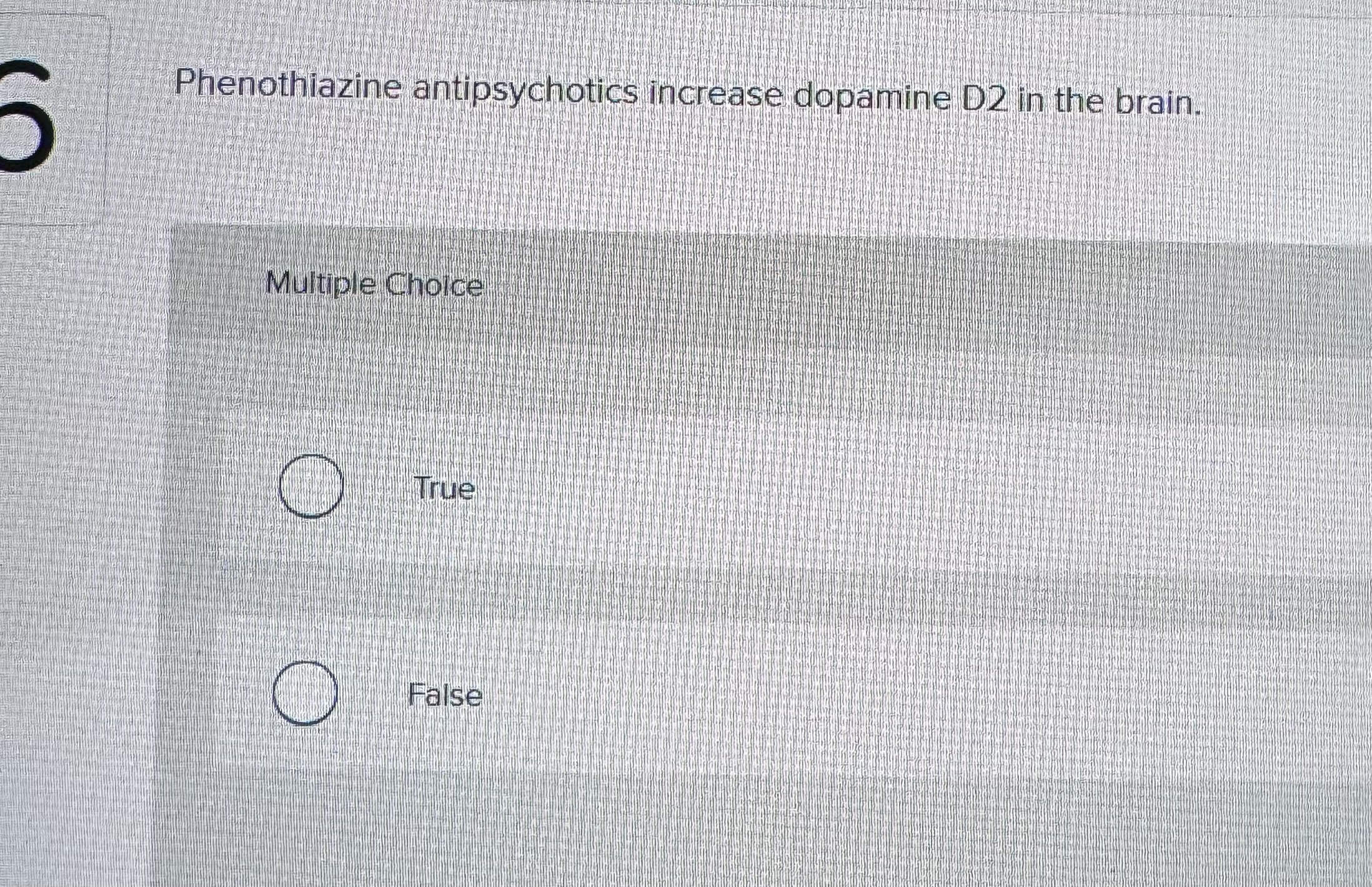 Solved Phenothiazine antipsychotics increase dopamine D2 ﻿in | Chegg.com