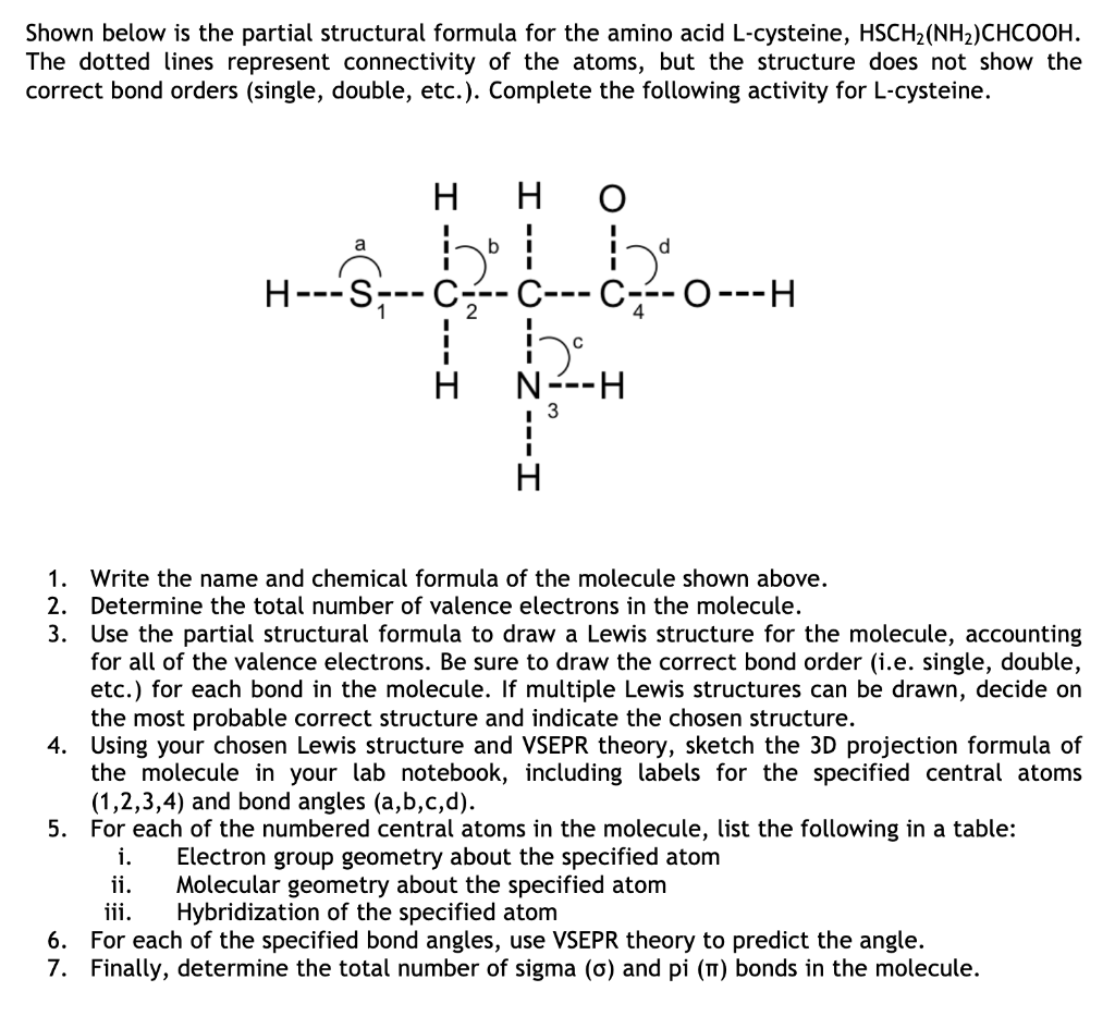 Cysteine Structural Formula