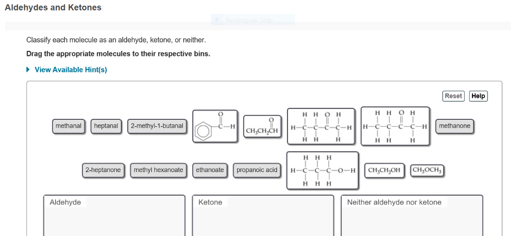 Solved Aldehydes and Ketones Classify each molecule as an | Chegg.com