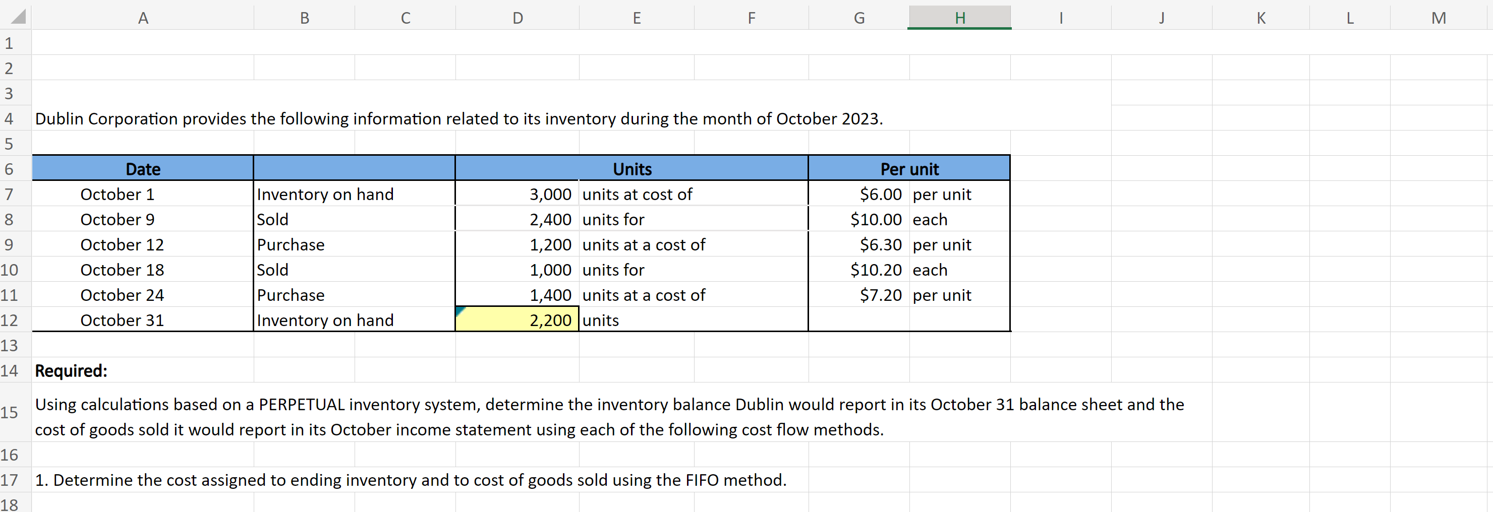 PLEASE INCLUDE ALL EXCEL FORMULAS IN EVERY SINGLE | Chegg.com PLEASE INCLUDE ALL EXCEL FORMULAS IN EVERY SINGLE | Chegg.com