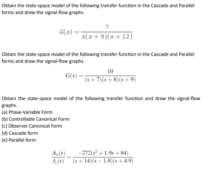 Obtain the state-space model of the following | Chegg.com