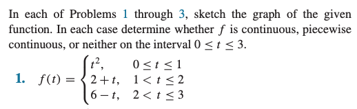 Solved In each of Problems 1 through 3, sketch the graph of | Chegg.com