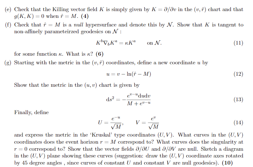 Consider the two-dimensional black hole spacetime | Chegg.com