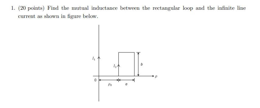 Solved 1. (20 points) Find the mutual inductance between the | Chegg.com