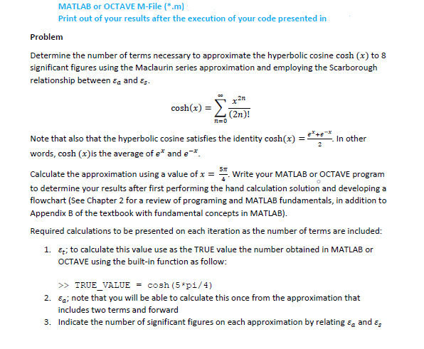 Solved MATLAB or OCTAVE M-File *.m) Print out of your | Chegg.com